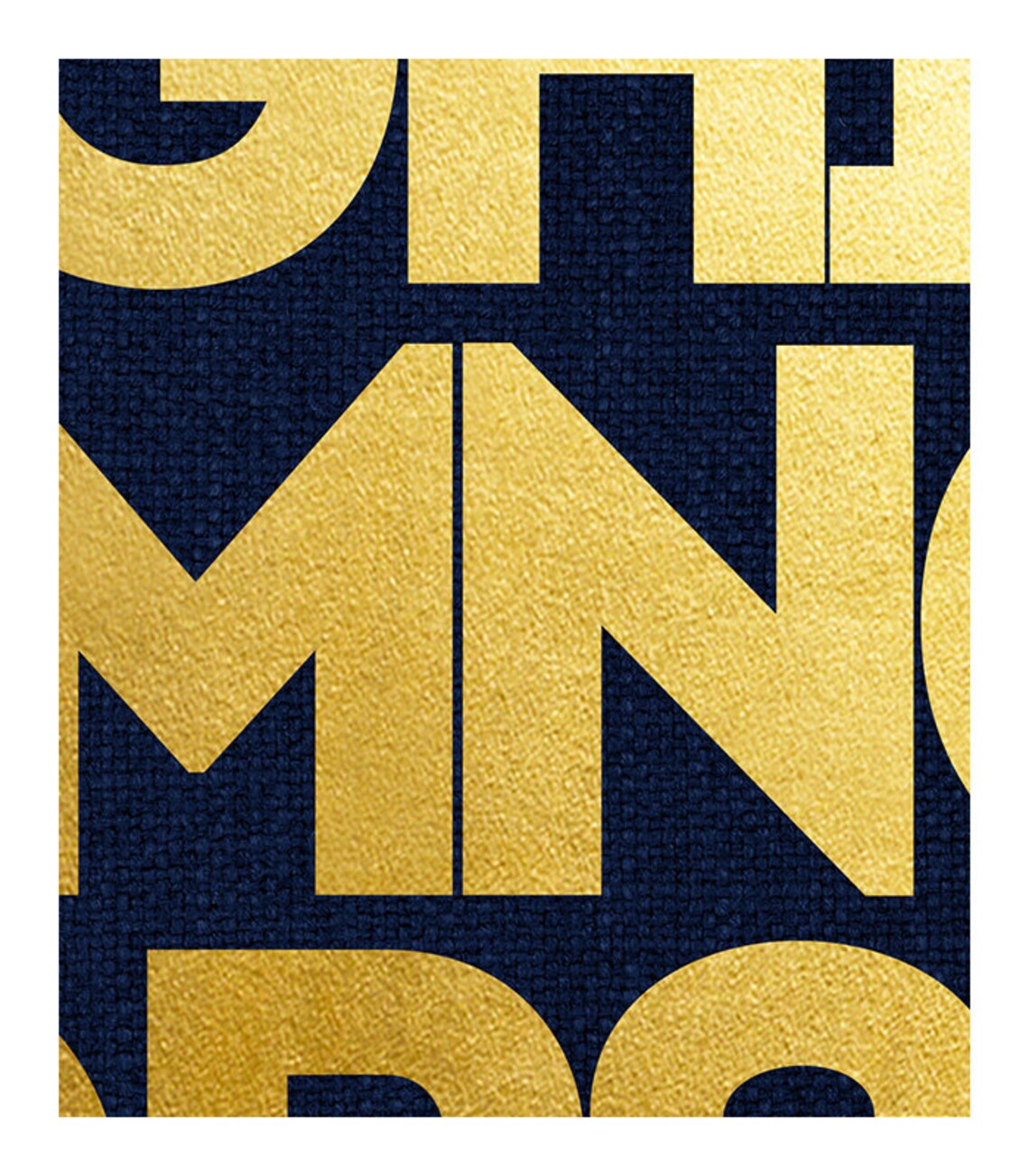 Navy and Gold Art Print Alphabet Print Family Room Decor Faux - Etsy