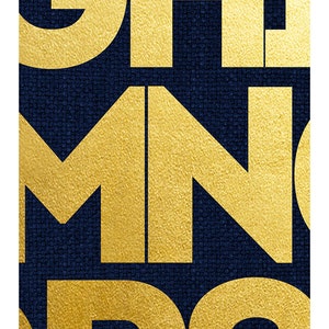 Navy and Gold Art Print Alphabet Print Family Room Decor Faux Gold Foil ...