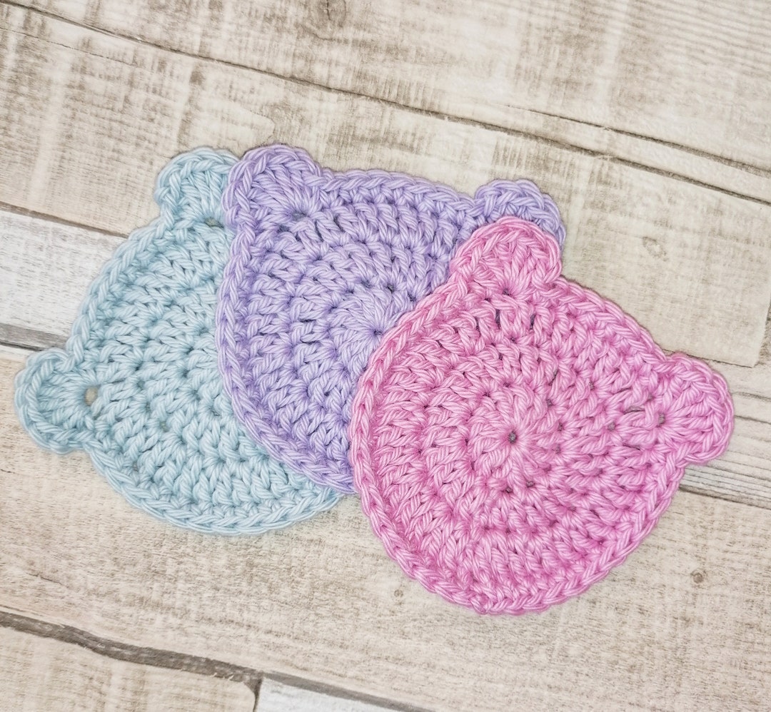 Face Scrubby / Cotton Bear Shaped Face Scrubby / 3 Cotton Eco Face ...