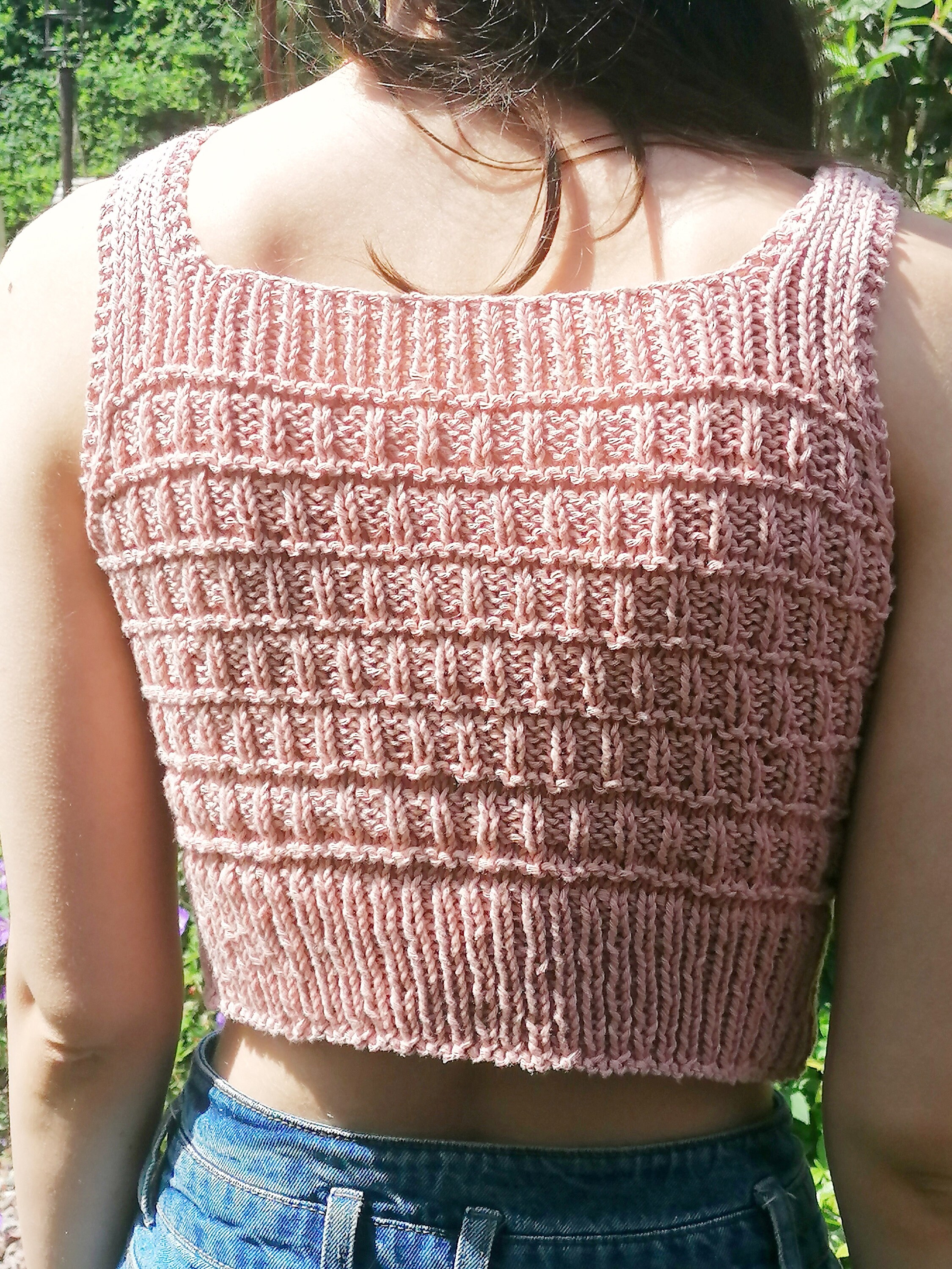 Hand Knitted Crop Top Knitted in Pure Cotton, Summer Crop Top, Boho ...