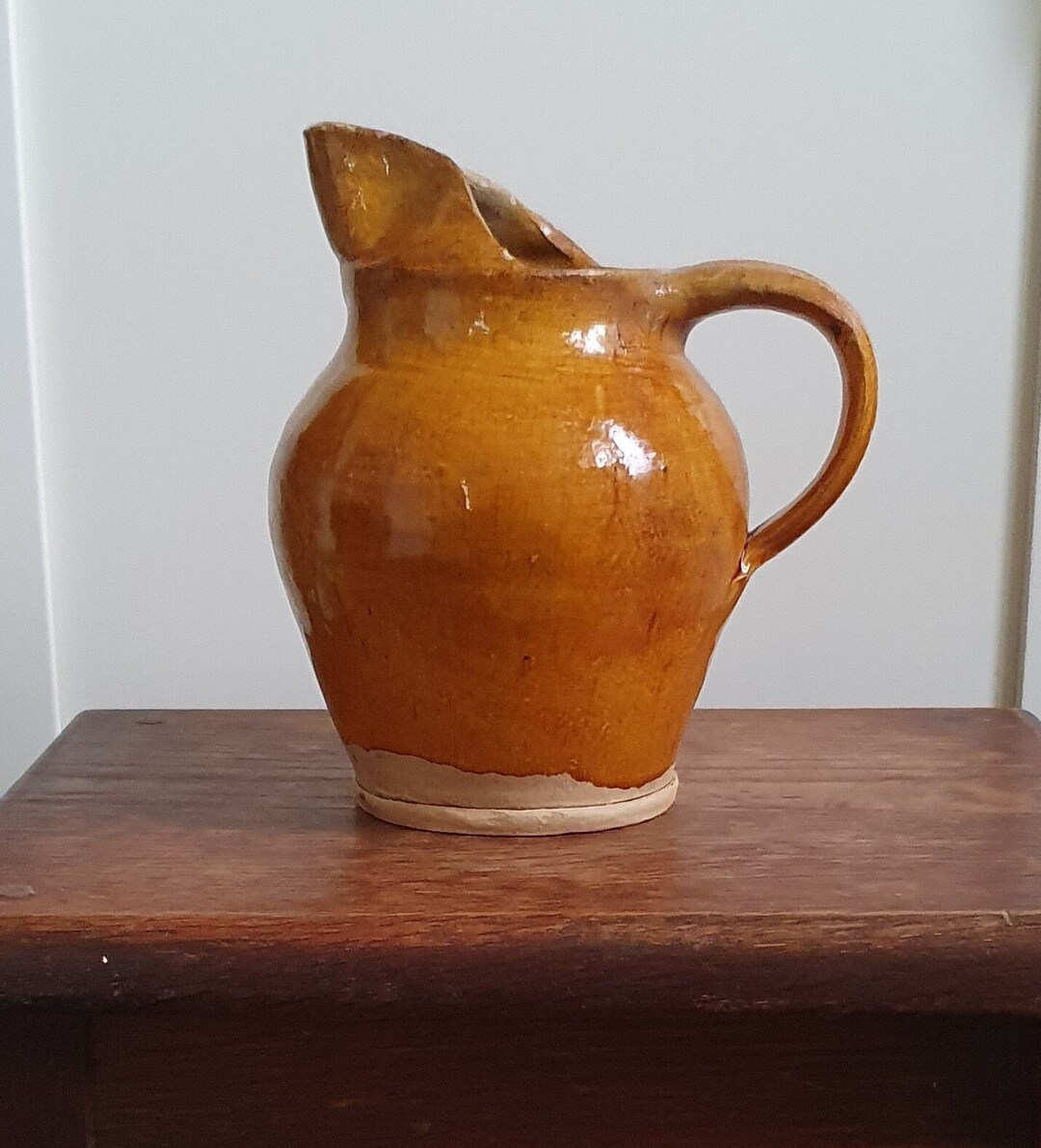 Antique French Country Jug With Mustard Yellow Glaze - Etsy