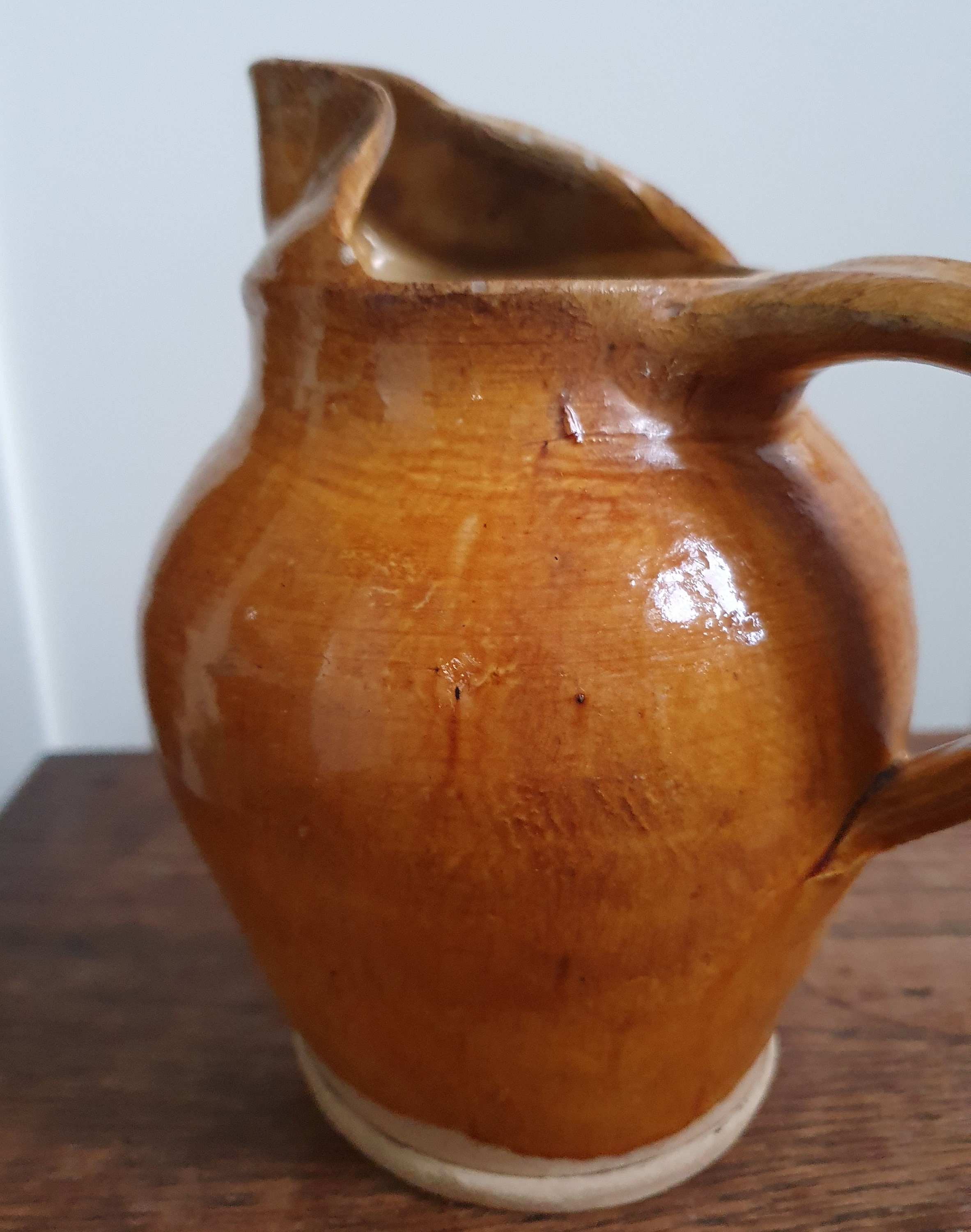 Antique French Country Jug With Mustard Yellow Glaze - Etsy