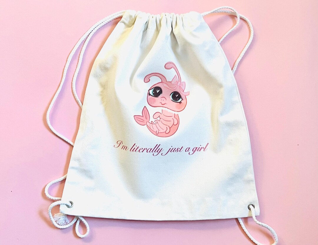 Coquette Shrimp LPS Style Canvas Drawstring Backpack Bag Dollette / Y2k ...