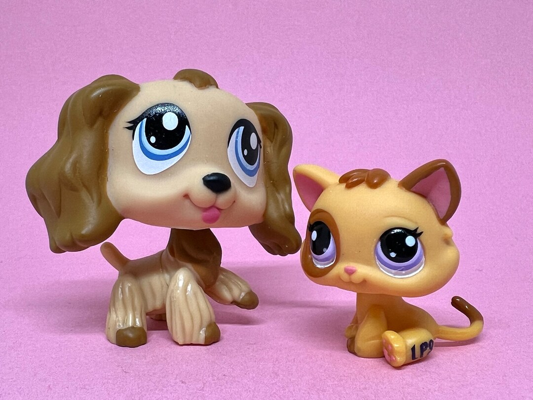 LPS Littlest Pet Shop Authentic Dogs Cocker Spaniel 1318 and Kitten ...