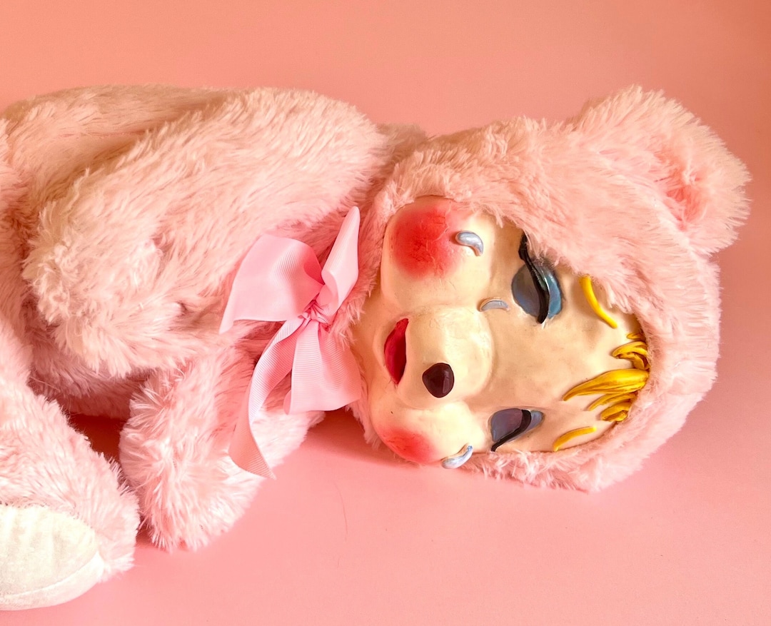 Big Crying Bear Clay Face Plush Handmade Collectible Ooak Art - Etsy