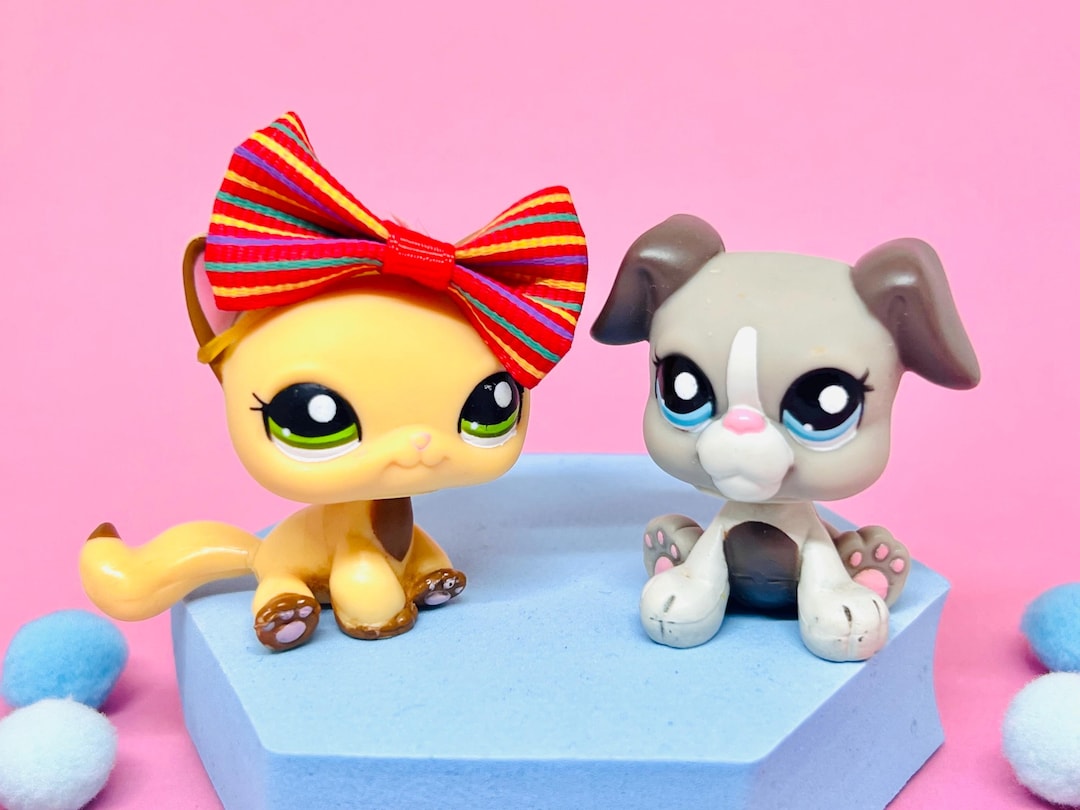 LPS Littlest Pet Shop Authentic Sitting Shorthair Cat 2037 and Boxer ...