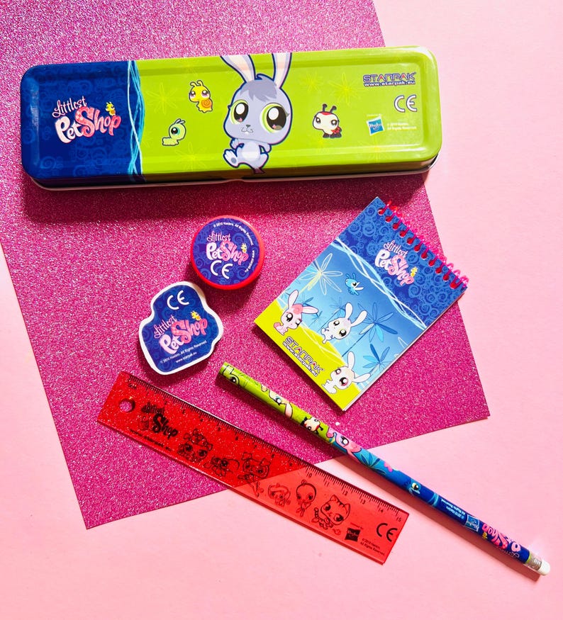 LPS Vintage Littlest Pet Shop Brand NEW EURO School Set Stationary ...