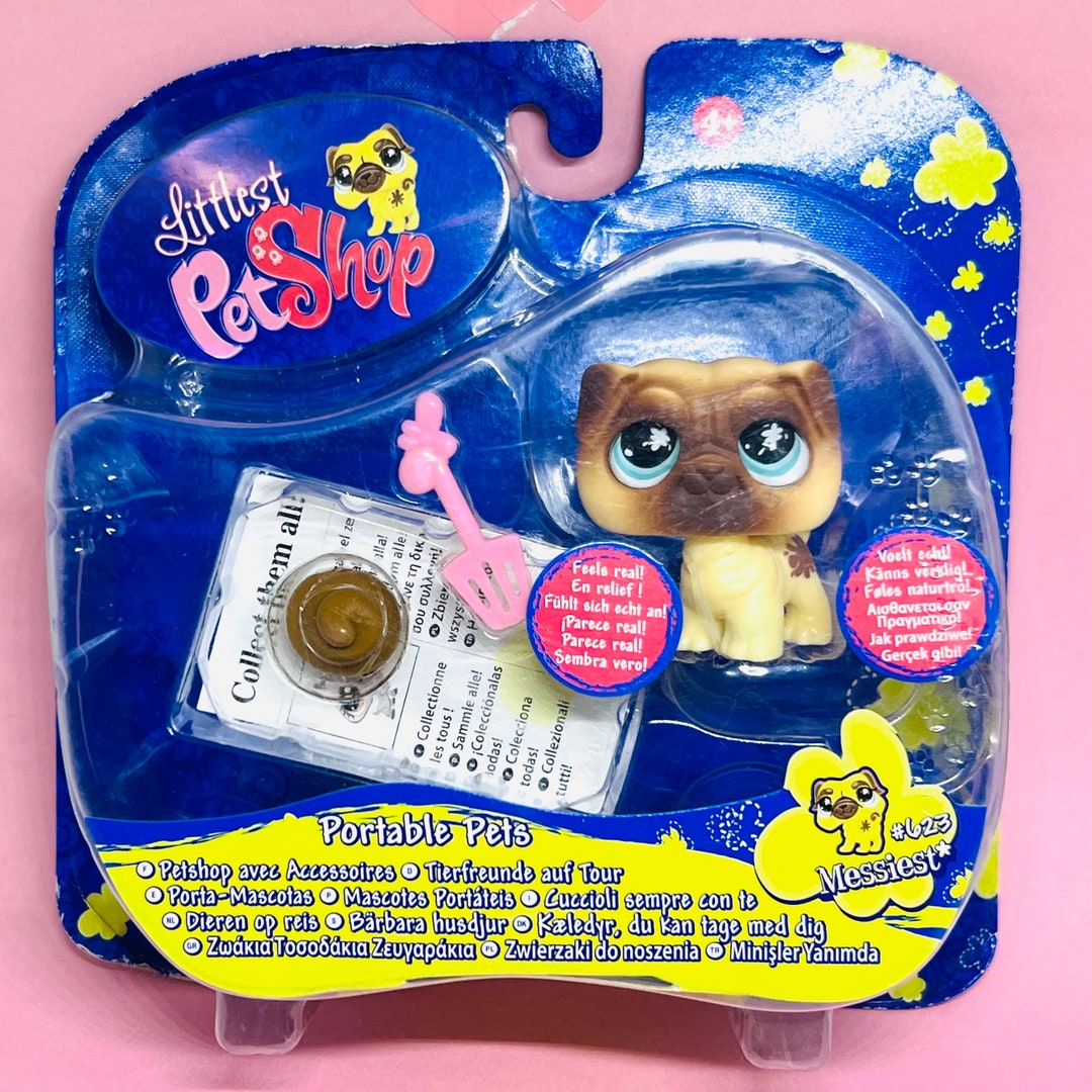 LPS Littlest Pet Shop Authentic Euro Version RARE NIB Glass Eye Pug ...