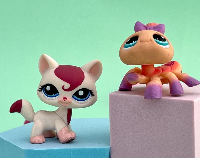 Littlest Pet Shop Authentic LPS Halloween Pet Pair From Tube Walking ...