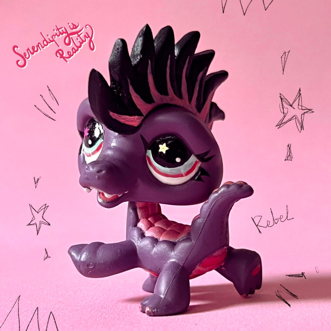 Littlest Pet Shop Custom LPS on Authentic Figure Ooak Punk Alligator - Etsy