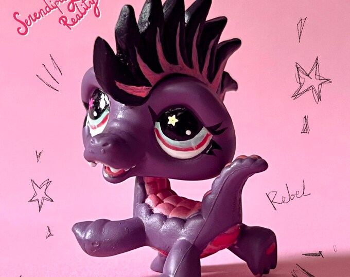 Littlest Pet Shop Custom LPS on Authentic Figure Ooak Punk Alligator - Etsy