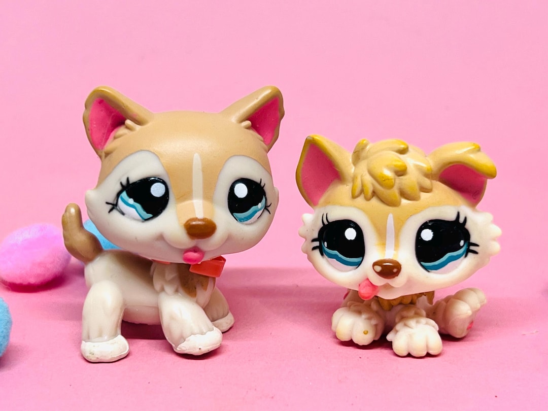 LPS Littlest Pet Shop Authentic Husky 1013 and Baby Puppy Husky 1012 ...
