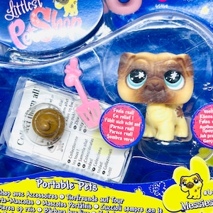 LPS Littlest Pet Shop Authentic Euro Version RARE NIB Glass Eye Pug ...