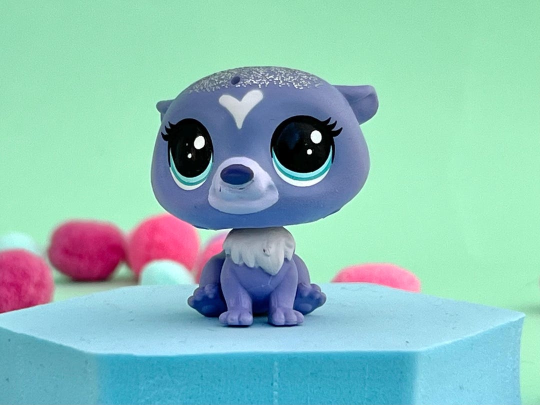 Littlest Pet Shop Authentic Glitter Otter LPS / Vintage Hasbro - Etsy