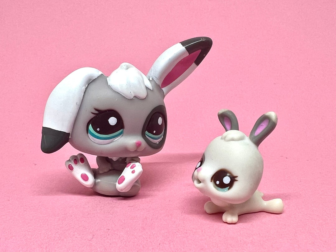 Littlest Pet Shop LPS Pair / Loop Ear Bunny 'mommy 2668 and Baby ...