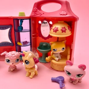 Littlest Pet Shop Authentic LPS Purr-fection Hair Salon With 6 Pets ...
