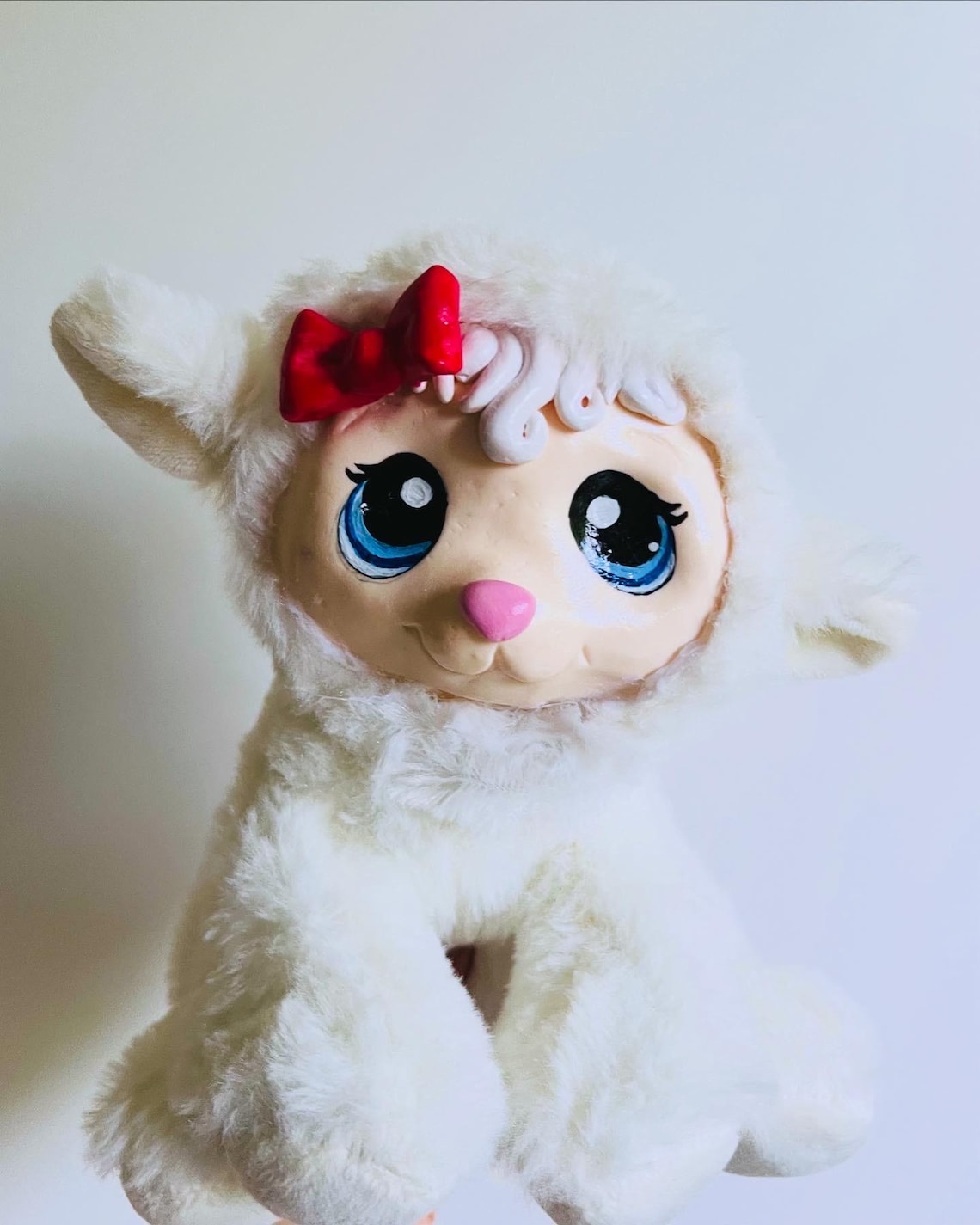 LPS Lamb Clay Face Plush Handmade Collectible Ooak Art Doll / Retro ...