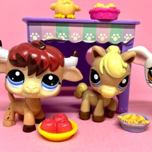 Littlest Pet Shop Authentic LPS Farm Animals: Bull 2522, Horse, Cow and ...