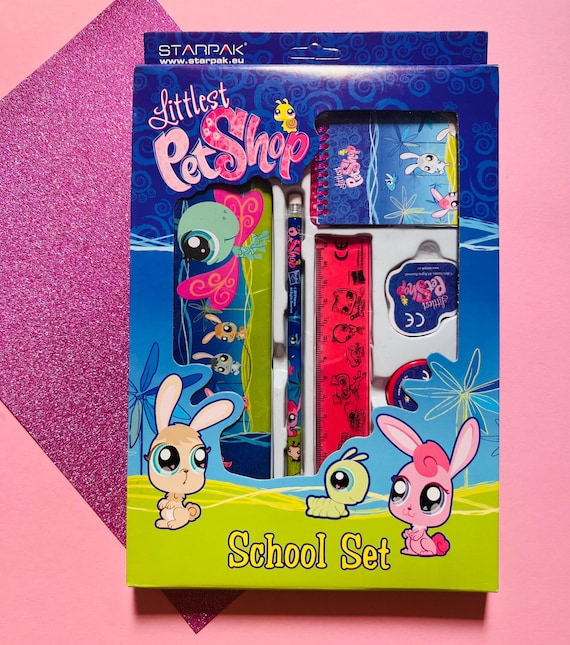 LPS Vintage Littlest Pet Shop Brand NEW EURO school set stationary pencil case notebook y2k nostalgia