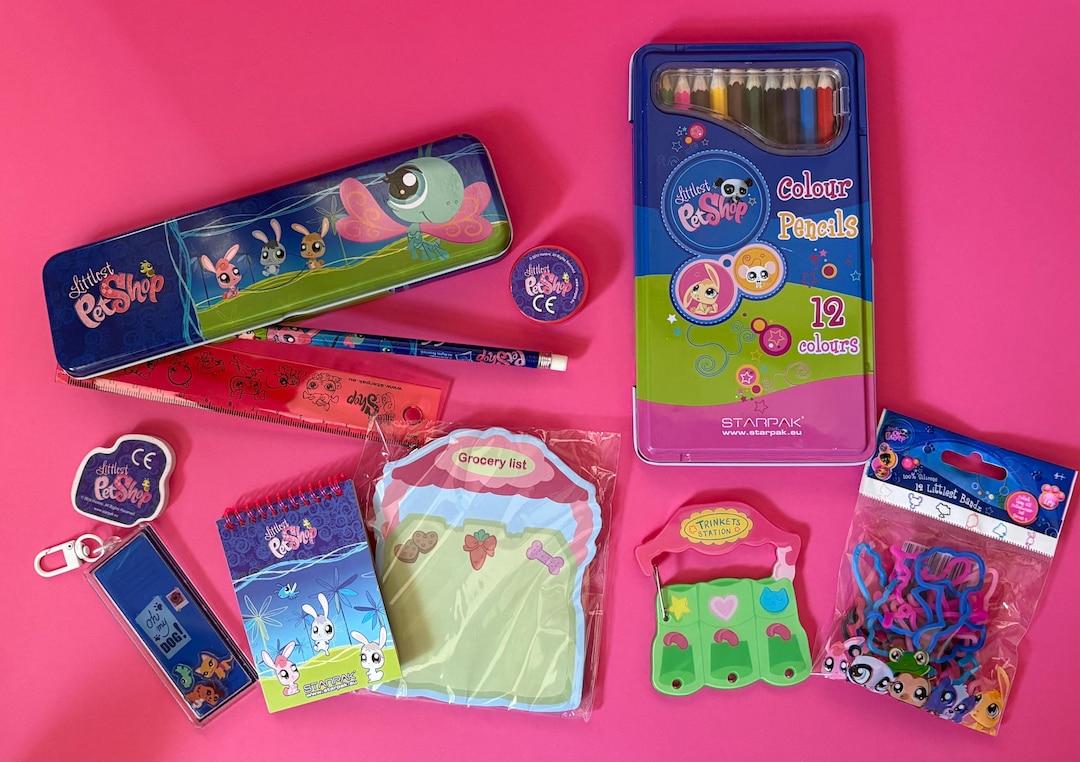 LPS Back to School: Littlest Pet Shop Stationary Set, Crayon Box ...