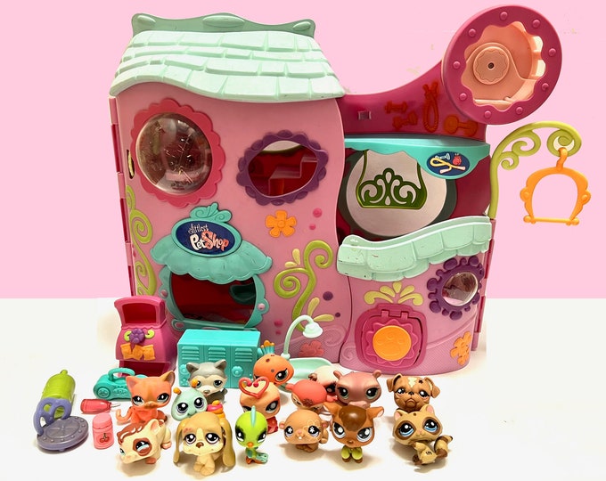Littlest Pet Shop Authentic LPS Tail Waggin Fitness Club With 15 Pets ...
