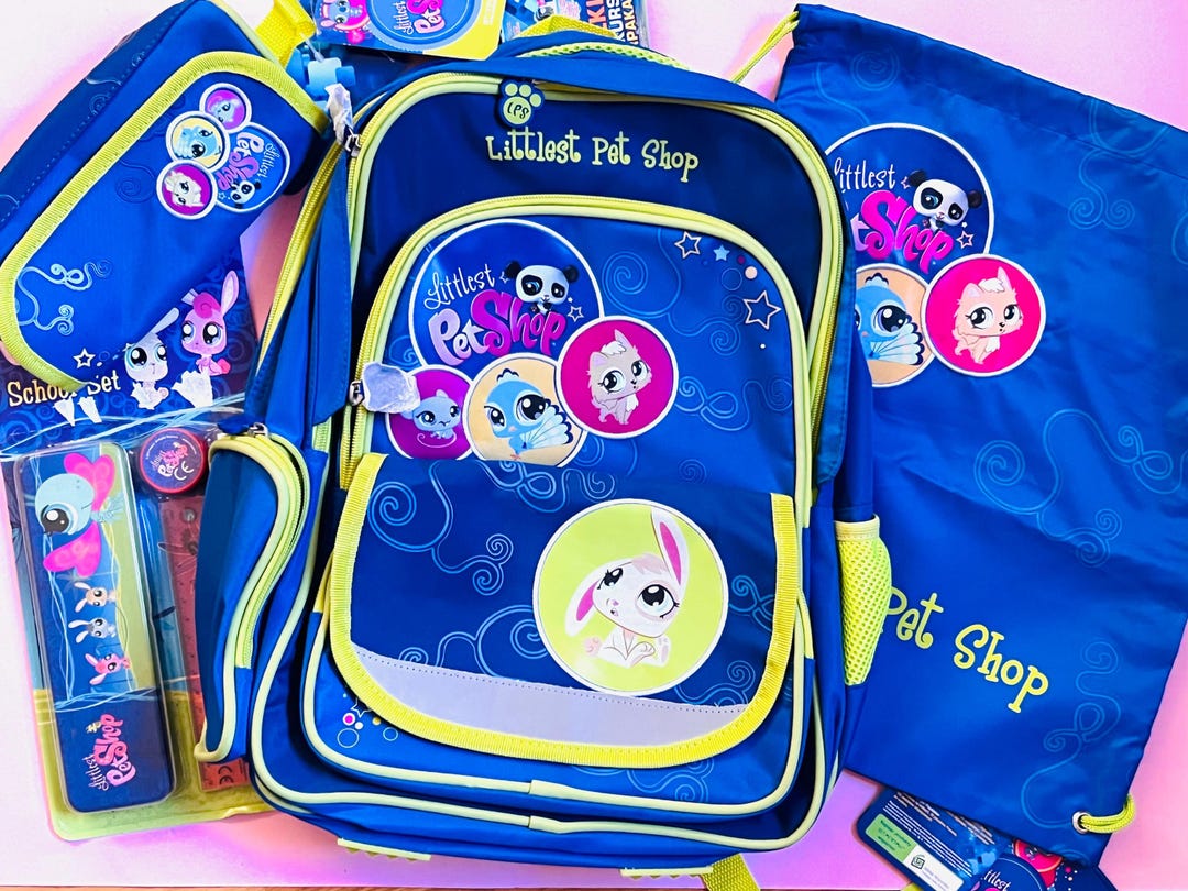 LPS Vintage Littlest Pet Shop EURO School Set: Backpack, Pencil Case ...