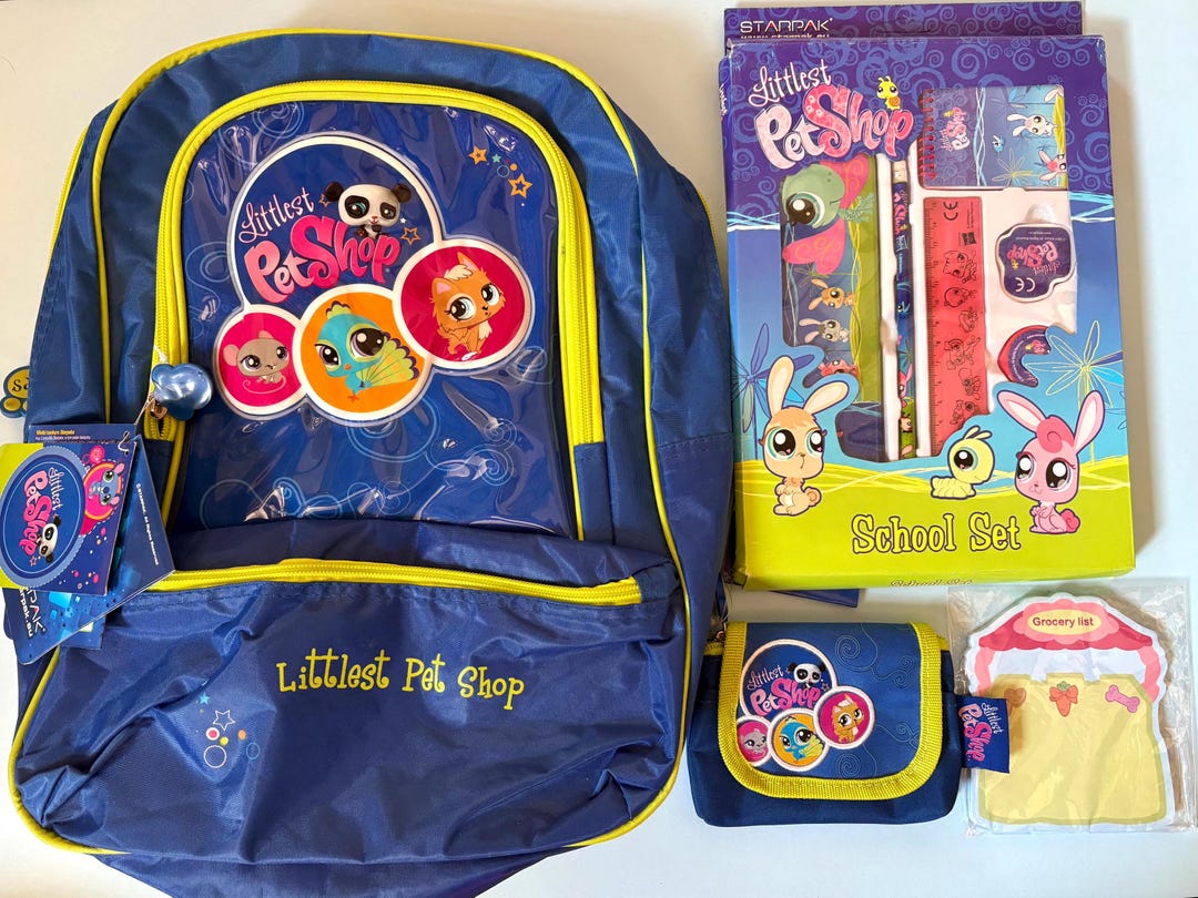 LPS Vintage Littlest Pet Shop EURO School Set: Backpack, Coin Purse ...