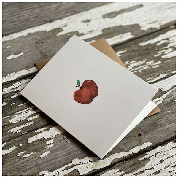 Apple Greeting Card - Etsy