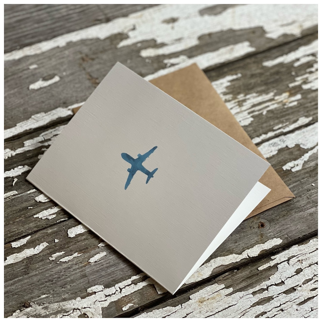 Custom Airplane Notecard: Travel Theme Greeting Card, Pilot Gift - Etsy