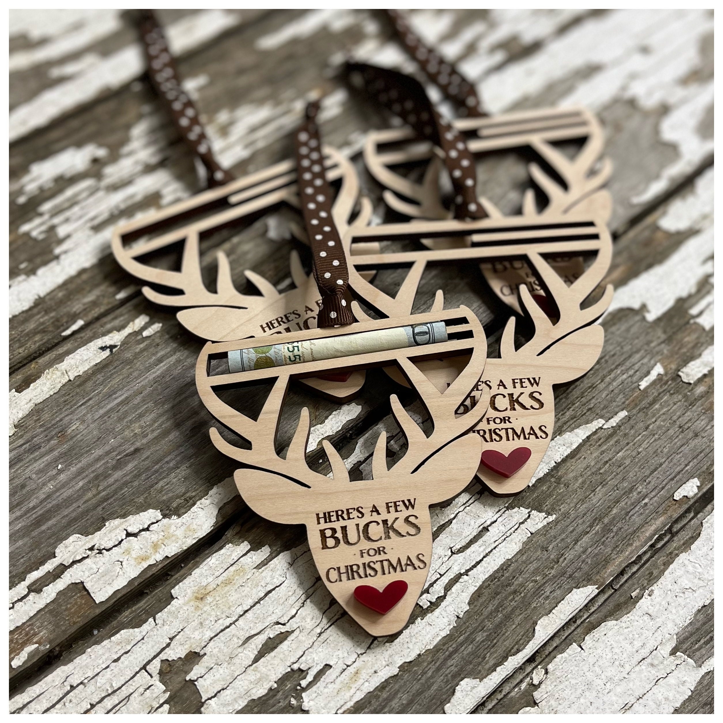 Here’s a Few Bucks for Christmas Ornament: Deer Money Holder Keepsake ...
