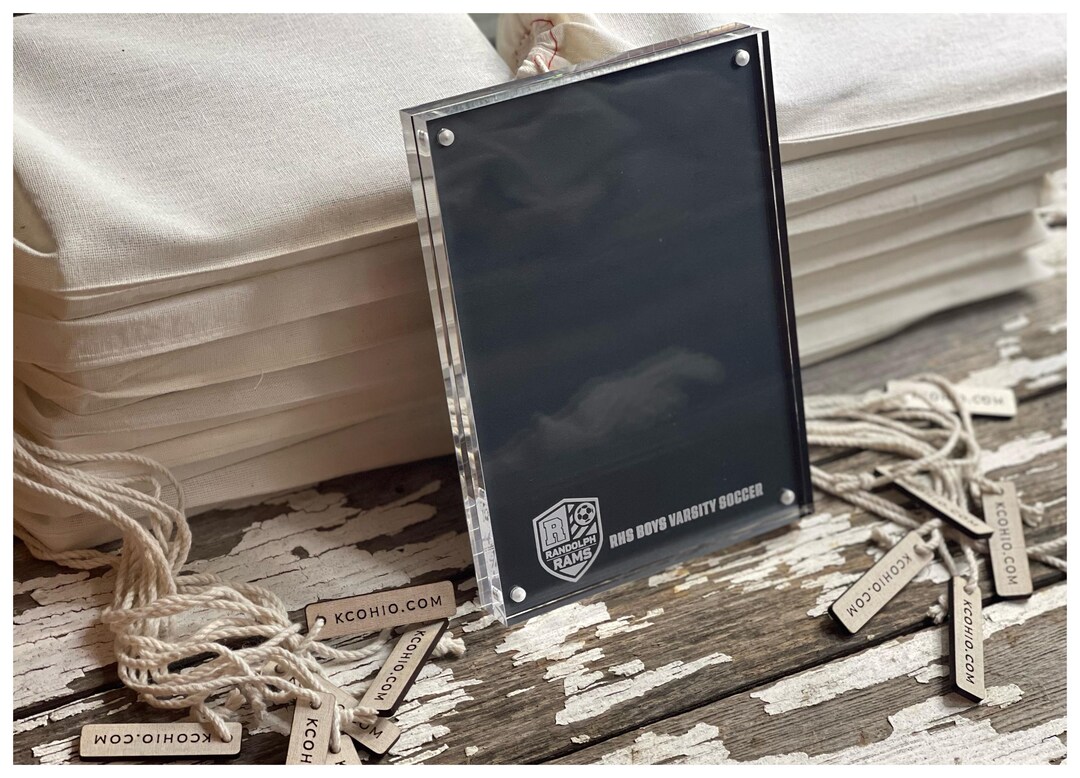 Custom Soccer Team Logo Picture Frame, Two Sided Engraved Acrylic Frame ...