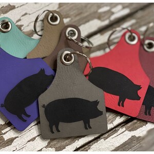 Custom Tag-shaped Leatherette Keychains: Personalized Farm Animal Bag ...