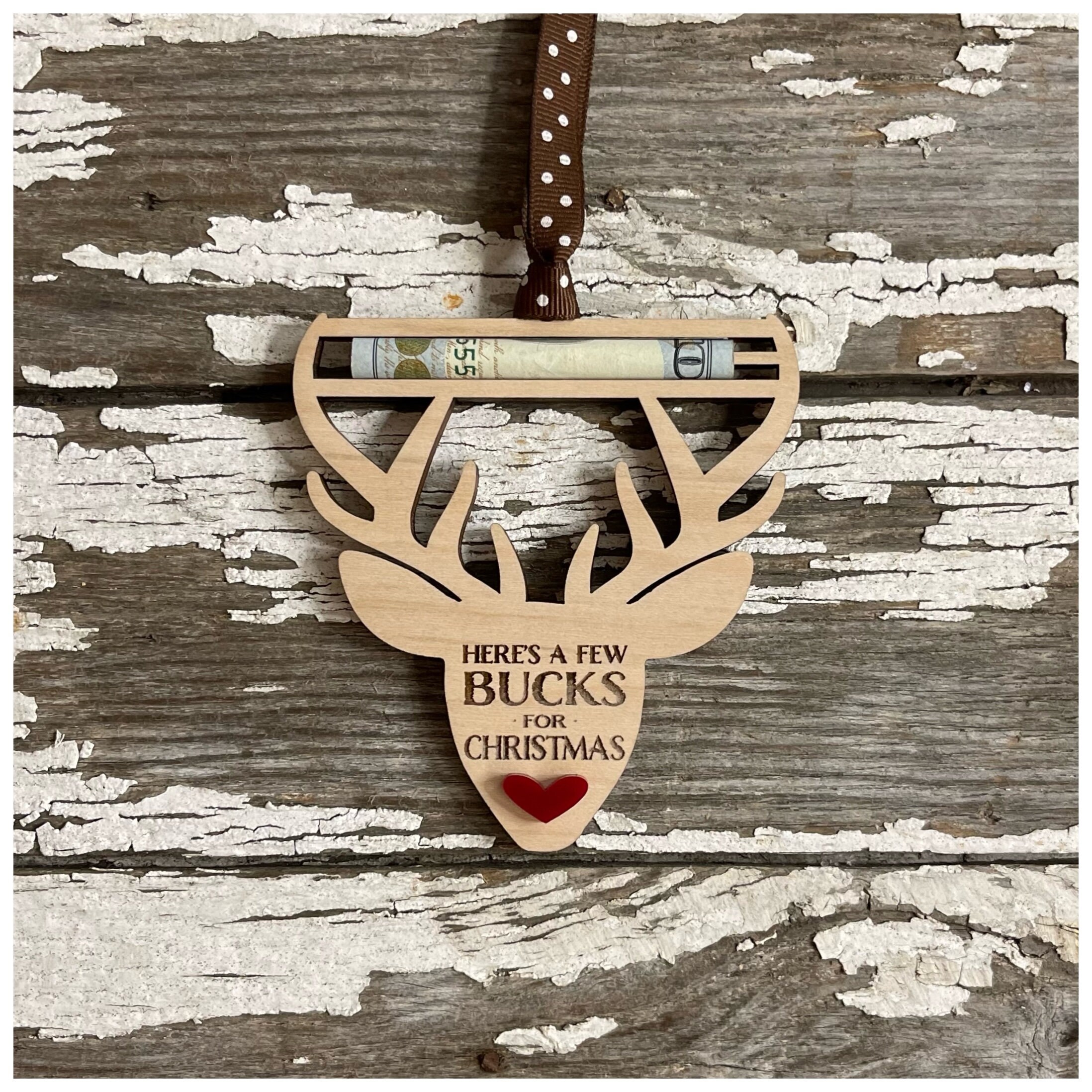 Here’s a Few Bucks for Christmas Ornament: Deer Money Holder Keepsake ...