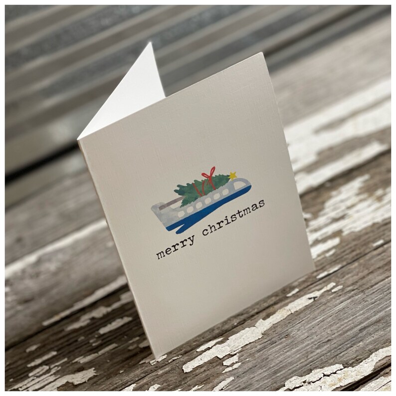 Custom Airplane With Christmas Tree Notecard: Unique Aviation Holiday ...