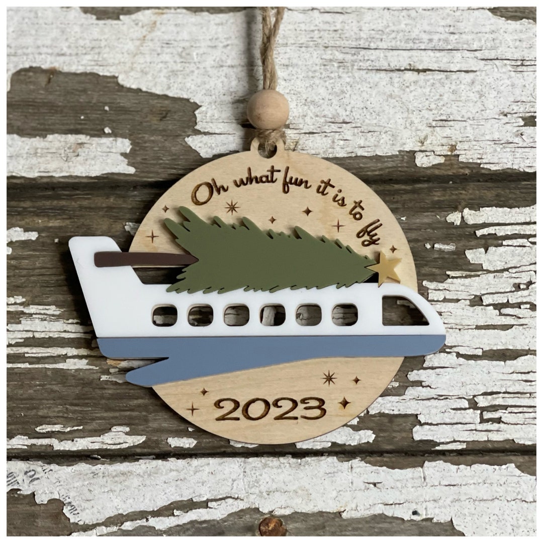 Airplane With Christmas Tree Ornament Personalized Travel Gift for My ...