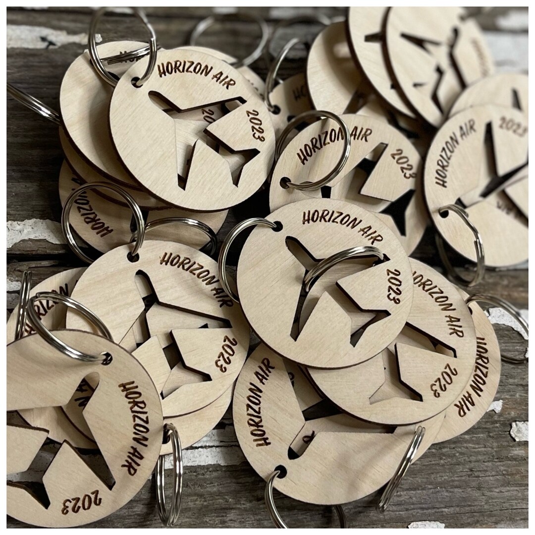 Simple Custom Airplane Keychain: Laser Cut Wood Bag Tag and Unique Gift ...