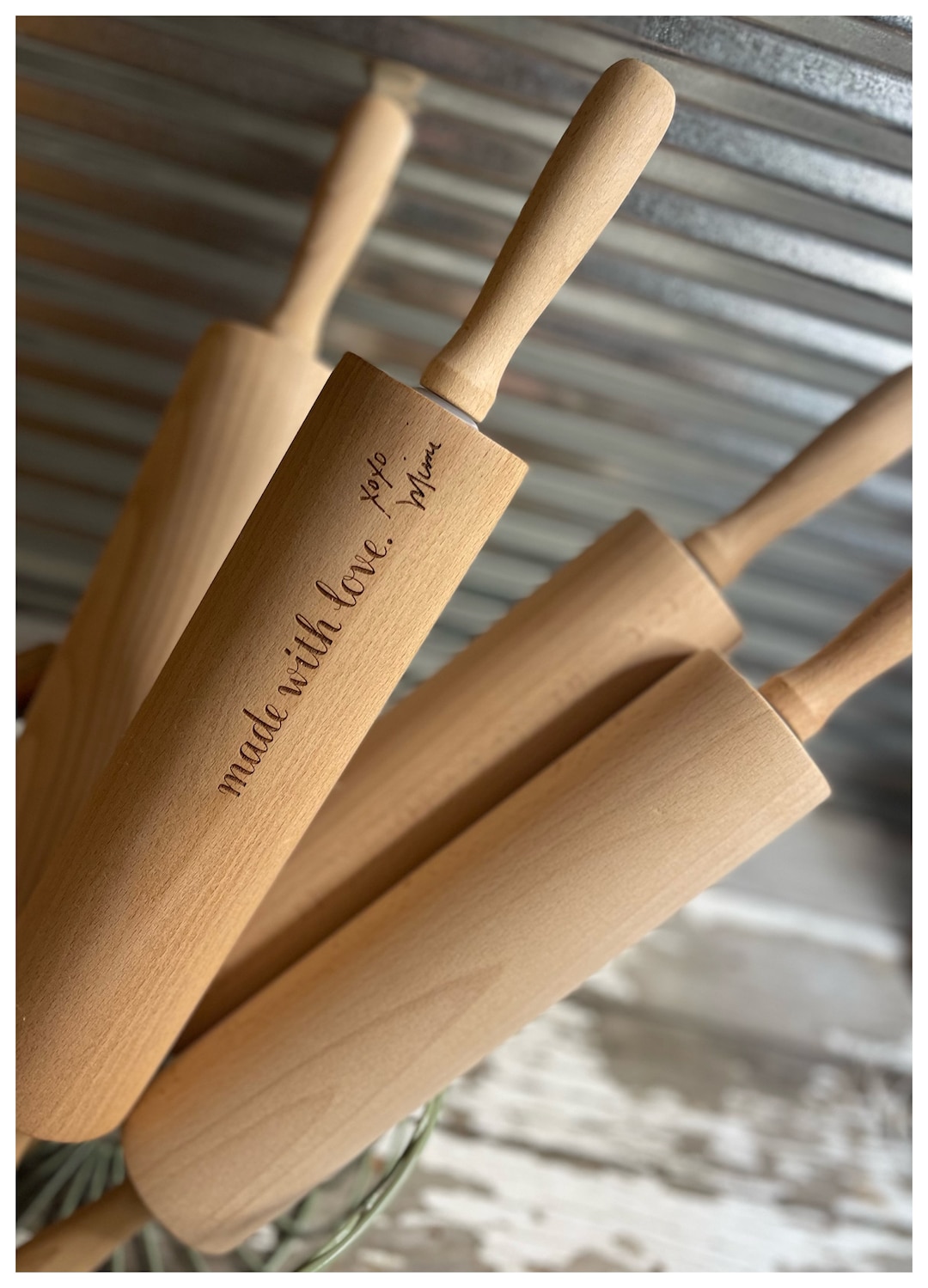 Personalized Wood Rolling Pin Engraved Full Size Rolling Pin - Etsy