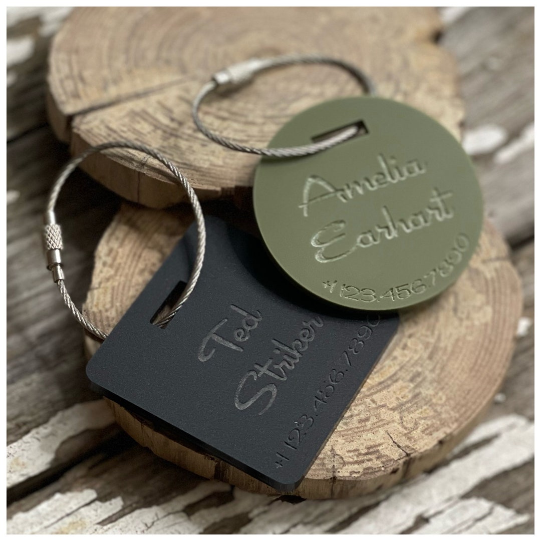 Custom Luggage Tag, Engraved Bag Tag for Carry-on, Discreet Suitcase ID ...