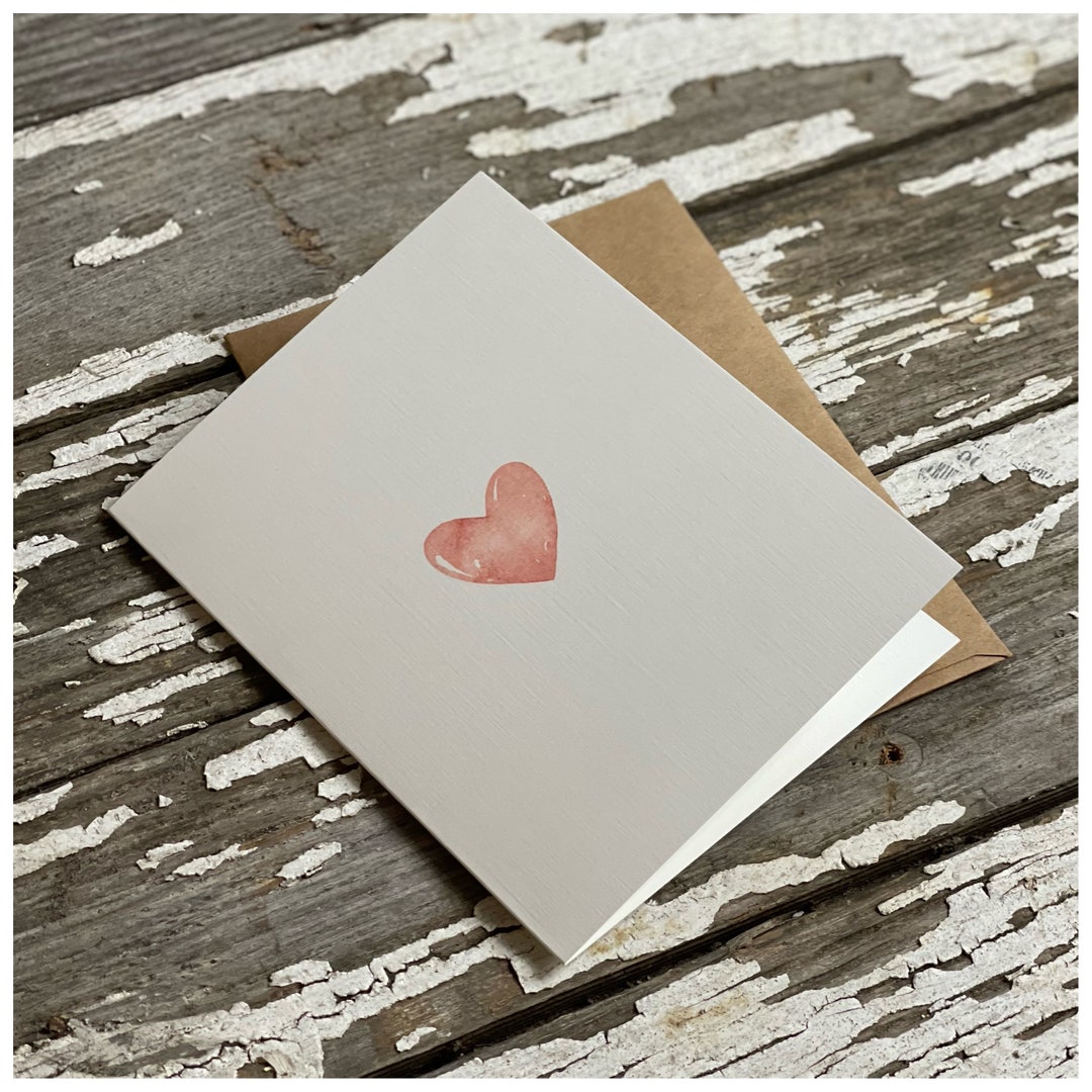 Heart Note Card blank Note Card Congratulations thank - Etsy