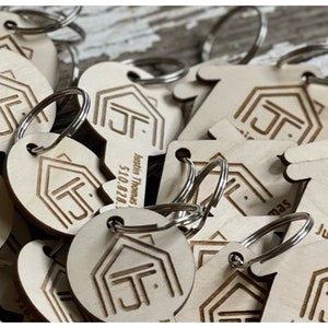Custom Realtor Keychain, Personalized Wood House Or key Shape, Unique ...