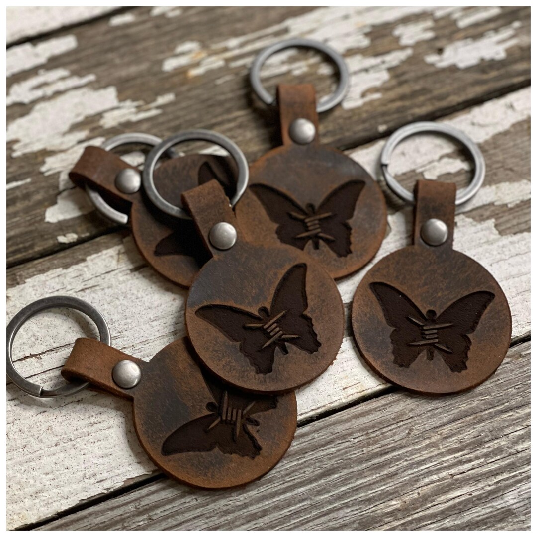 Custom Logo Distressed Leather Keychain: Genuine Leather Bag Tag and ...