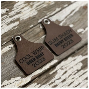 Custom Tag-shaped Leatherette Keychains: Personalized Farm Animal Bag ...