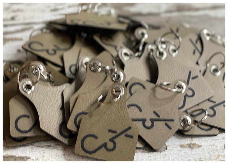 Custom Tag-shaped Leatherette Keychains: Personalized Farm Animal Bag ...
