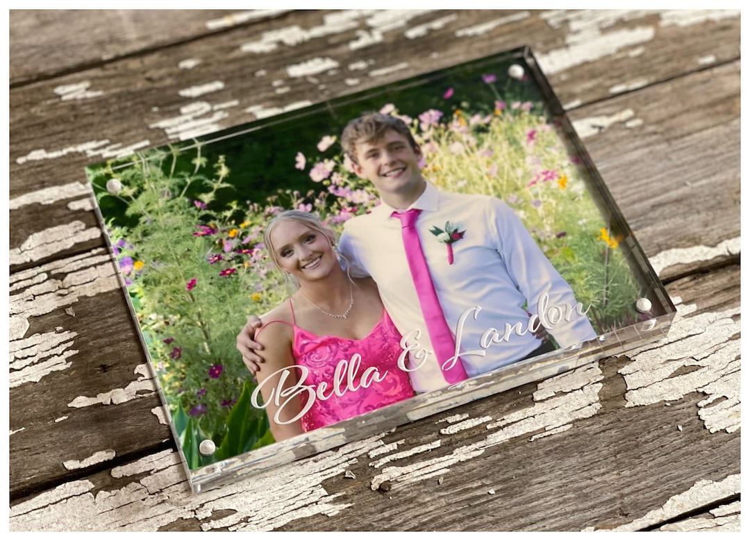 Personalized Picture Frame: Two-sided Engraved Custom Acrylic Photo ...