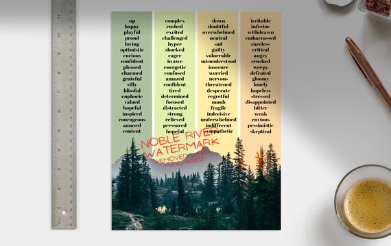 Emotion Chart Mountains Forest Poster 8.5x11 Digital File - Etsy