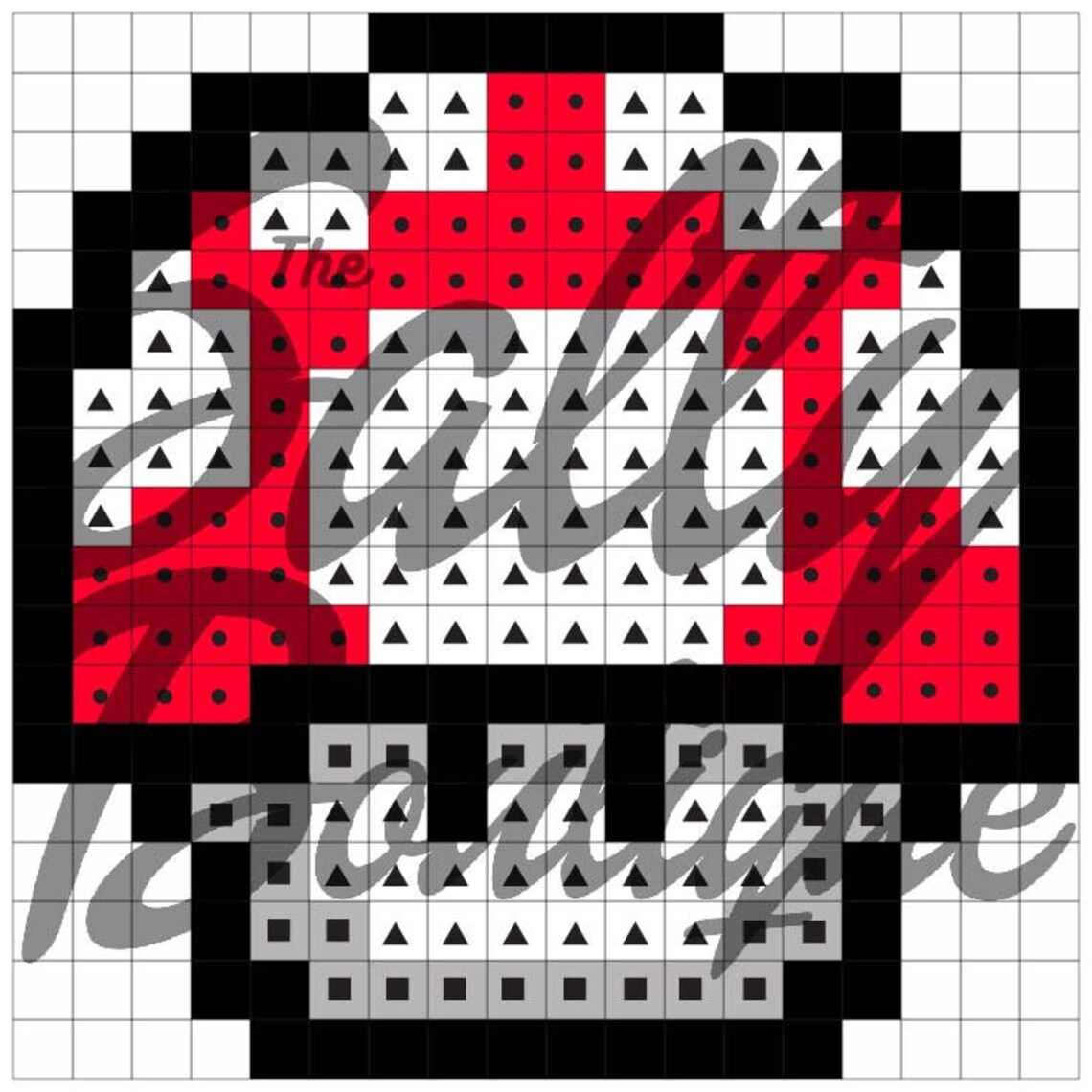 Super Mario Mushroom Cross Stitch Pattern / Pixel Art beginner Pattern ...