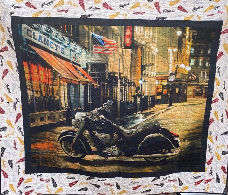 Indian Motorcycle Lap Quilt, Free Shipping, Quiltsy Handmade - Etsy
