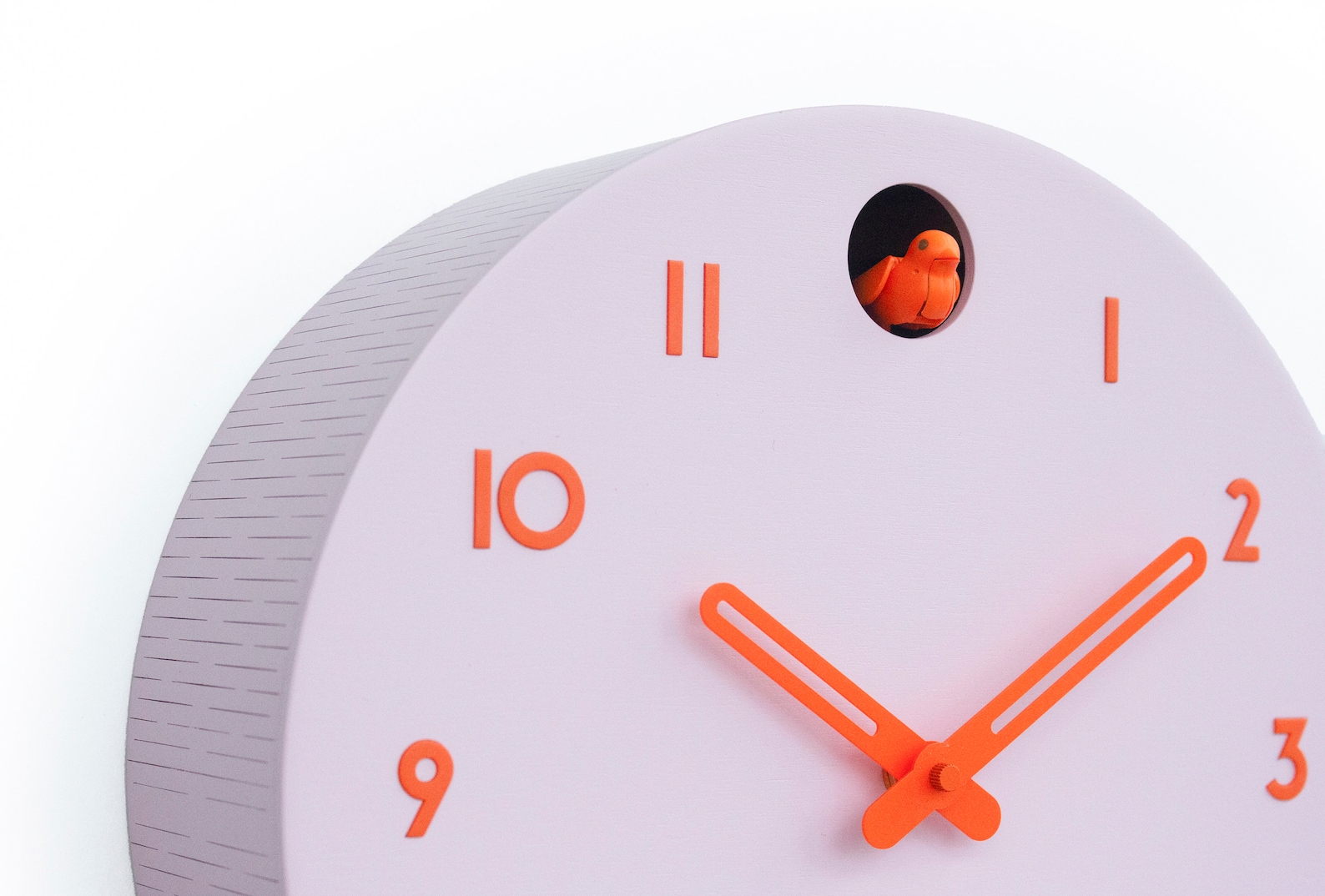 Pink Cuckoo Clock, Orange Details, Modern Wall Decor, Minimalist Wooden ...