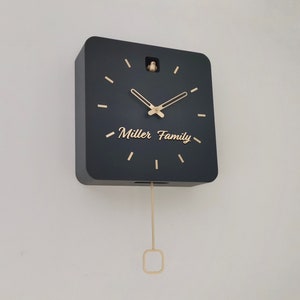 Personalized Cuckoo Clock Anthracite RAL7016 With Brass - Etsy