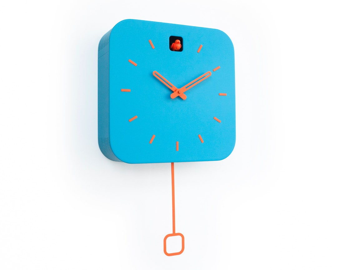 Cuckoo Clock - Turquoise With Orange Accessories - Etsy